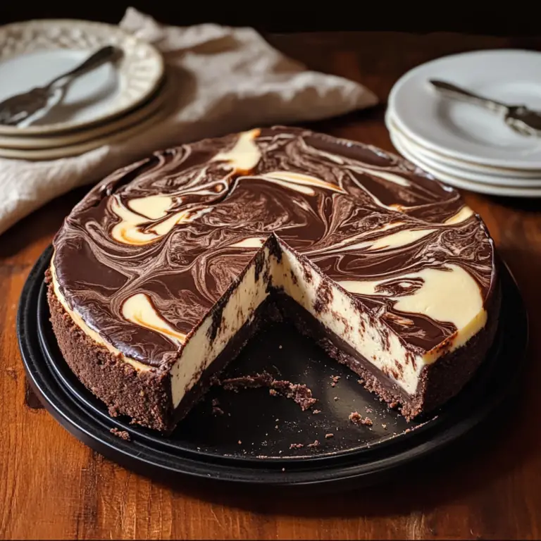 Chocolate Marble Cheesecake – Crispy Savors