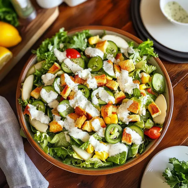 California Salad with Jalapeno Ranch Dressing – Crispy Savors