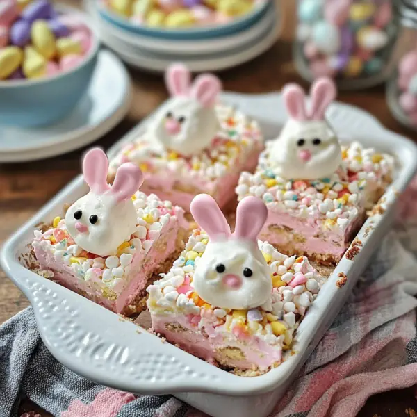 Easter Bunny Marshmallow Bars – Crispy Savors